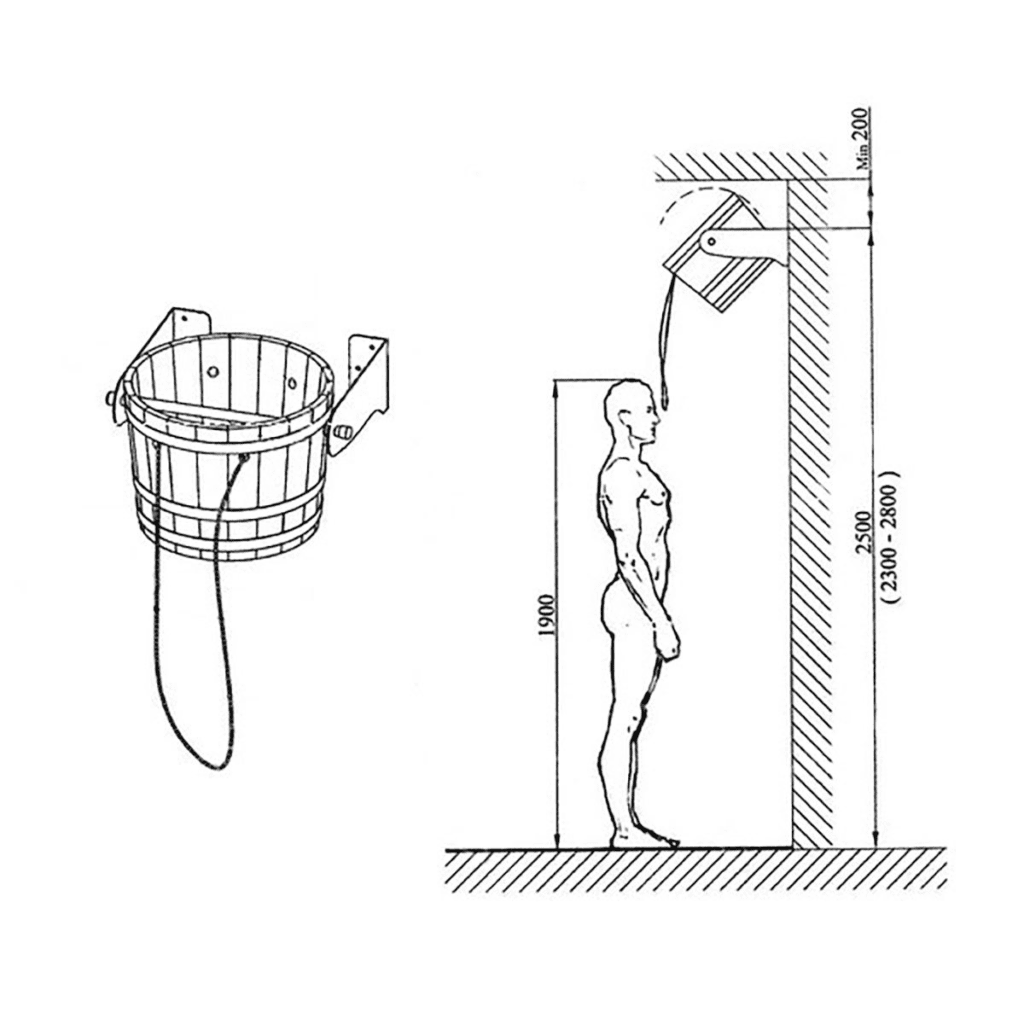 Cold Water Bucket Shower - Awaken Saunas